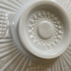 Vintage | Accents | Vintage Large Milk Glass Pressed Glass Bowl | Poshmark